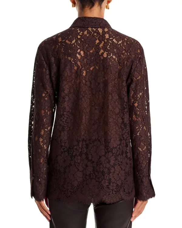 FRAME The Lace Standard Scalloped Button Up Shirt