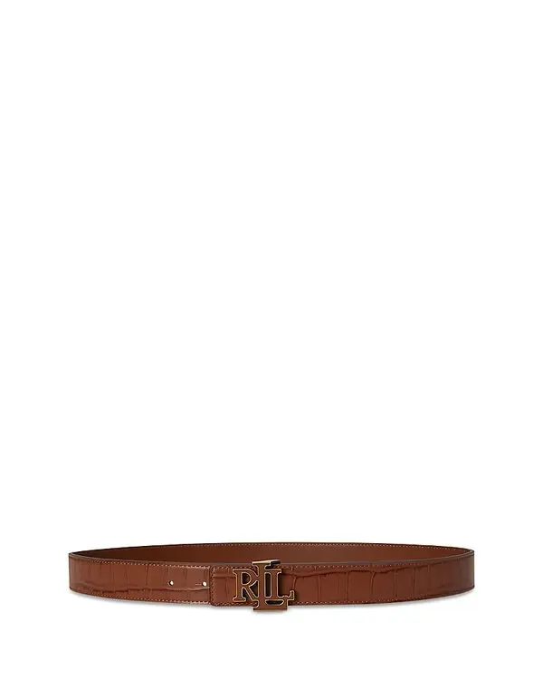 Ralph Lauren Reversible Croc Embossed Logo Belt
