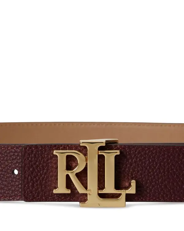 Ralph Lauren Logo Reversible Pebbled Leather Belt
