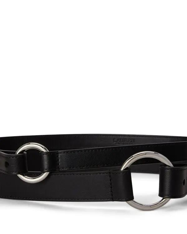 Ralph Lauren Leather O-ring Stacked Wide Belt