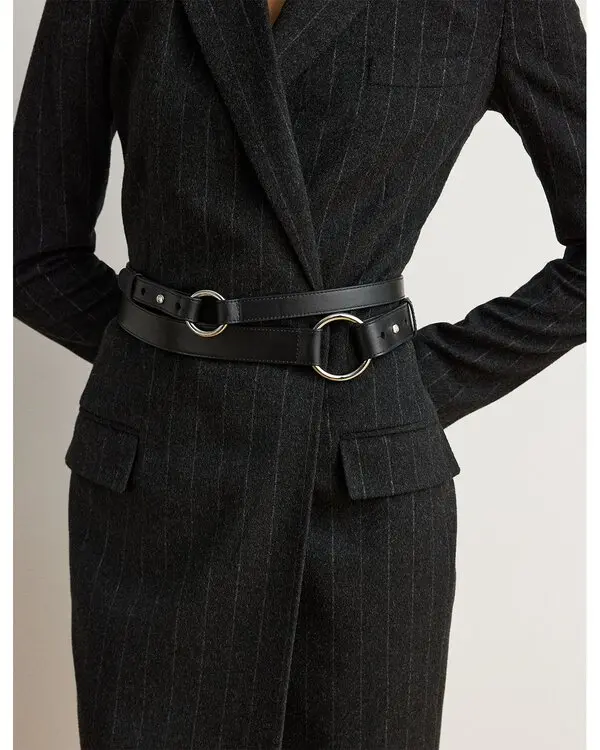 Ralph Lauren Leather O-ring Stacked Wide Belt