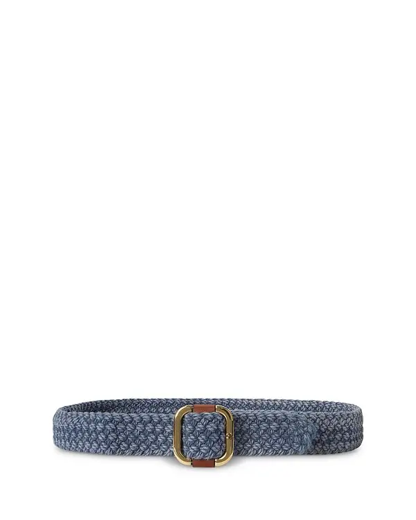 Ralph Lauren Slide Buckle Woven Belt - Blue/tan