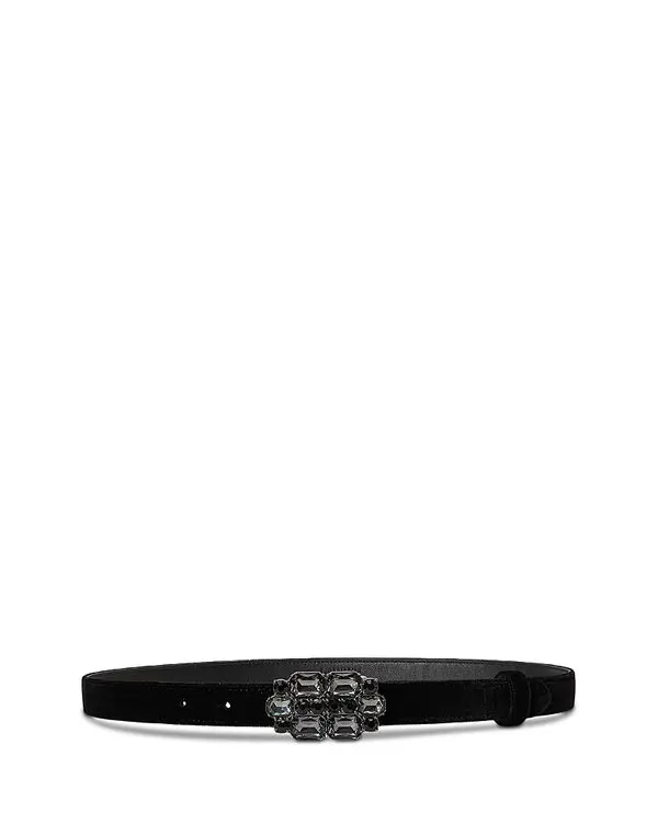 Ralph Lauren Jewel Embellished Velvet Belt