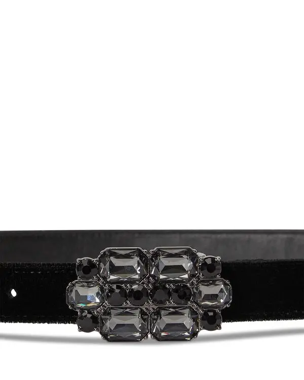 Ralph Lauren Jewel Embellished Velvet Belt