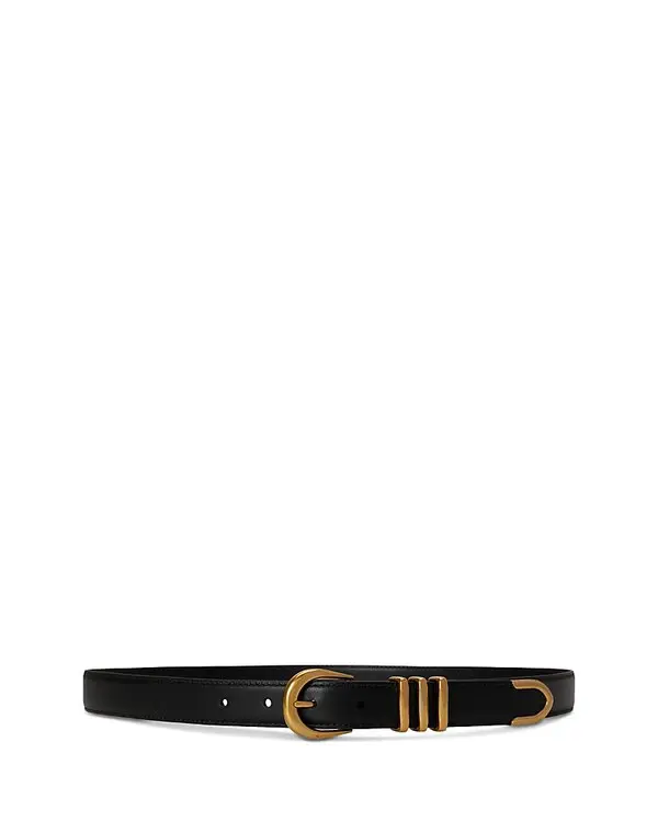 Ralph Lauren Metal Keeper Leather Skinny Belt