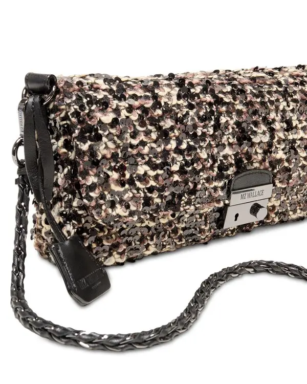 Mz Wallace Crosby Lock Embellished Quilted Baguette Bag
