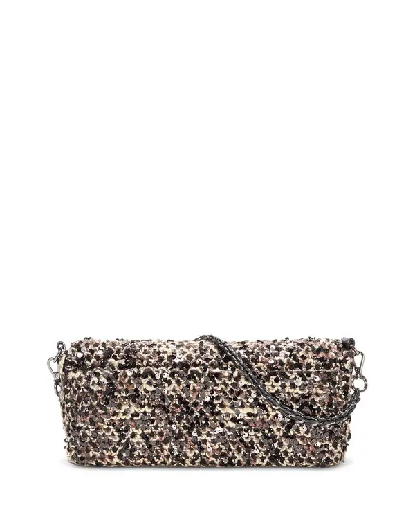 Mz Wallace Crosby Lock Embellished Quilted Baguette Bag