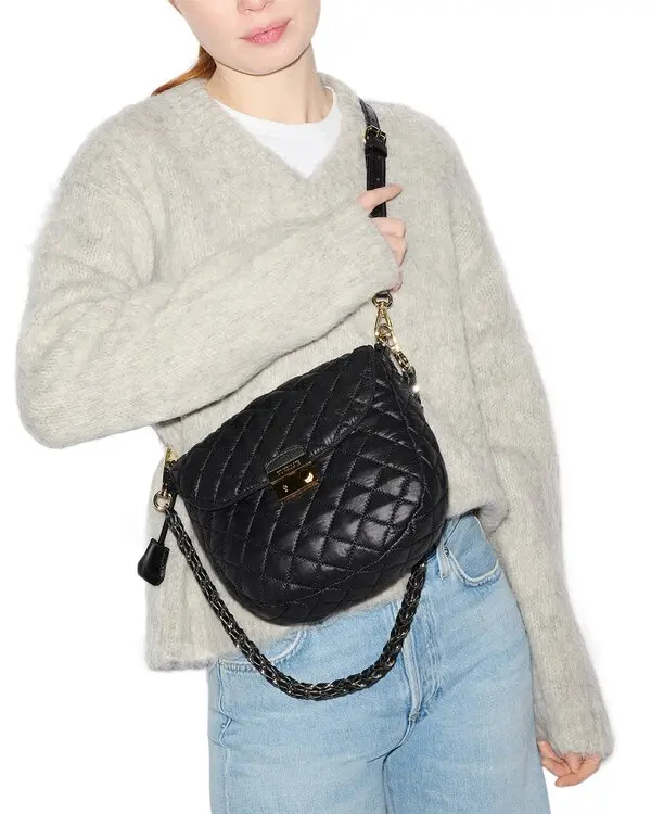 Mz Wallace Crosby Lock Quilted Saddle Bag