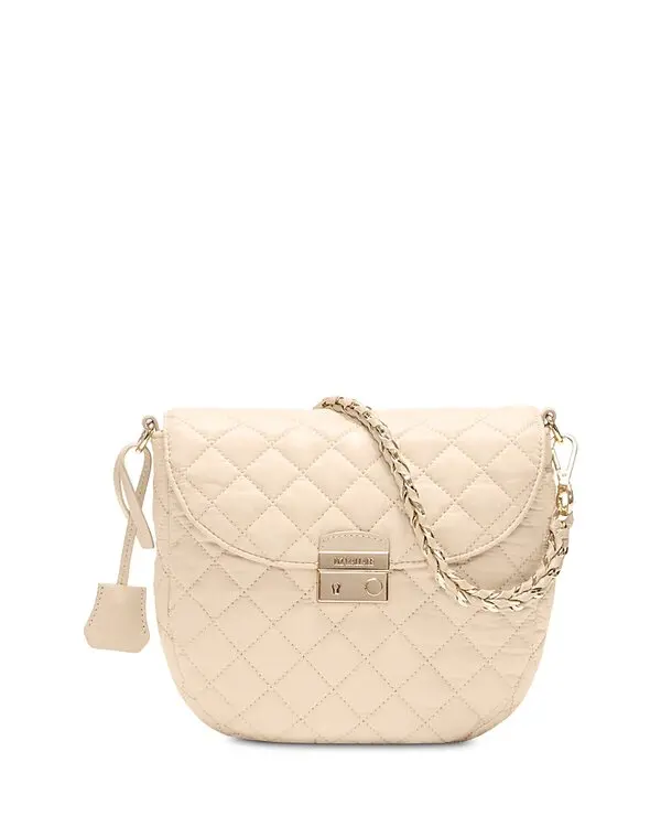 Mz Wallace Crosby Lock Quilted Saddle Bag - Sand