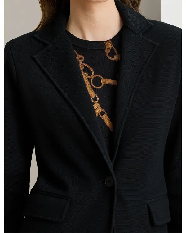Ralph Lauren Cotton Blend Sweater Blazer - Black