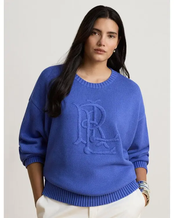 Ralph Lauren Combed Cotton Embroidered Logo Sweater - Indigo Sky