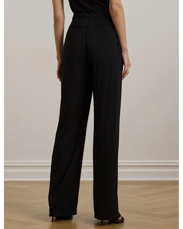 Ralph Lauren Pleated Stretch Jersey Wide-leg Pant