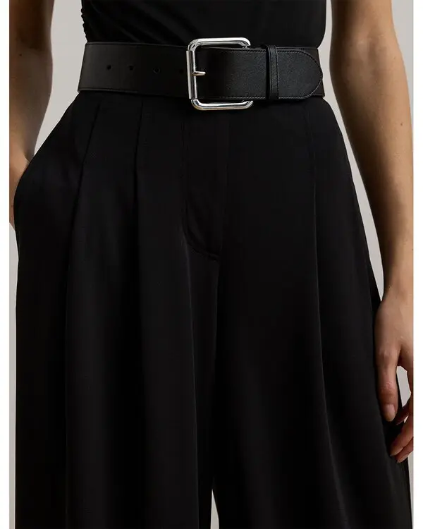 Ralph Lauren Pleated Stretch Jersey Wide-leg Pant