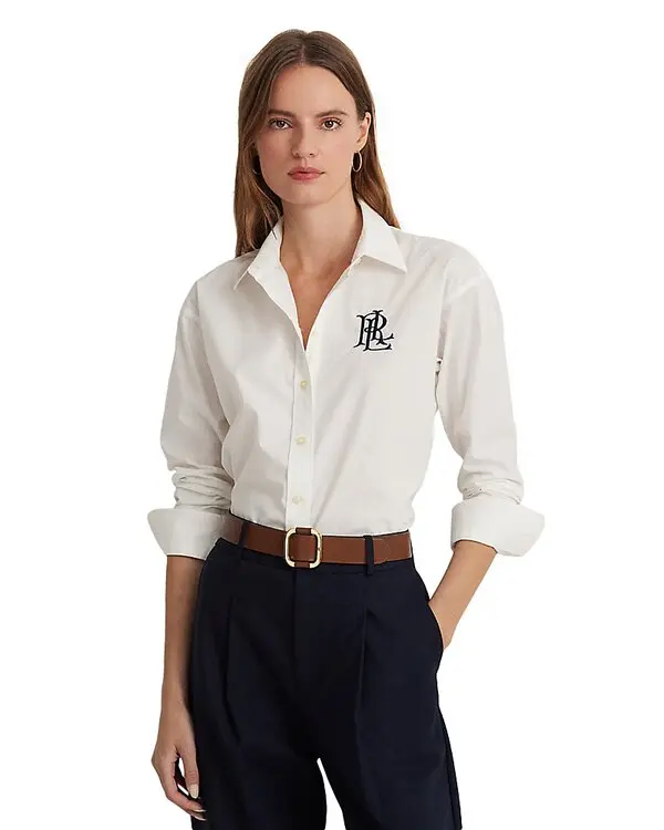 Ralph Lauren Cotton Stretch Button Up Shirt - White