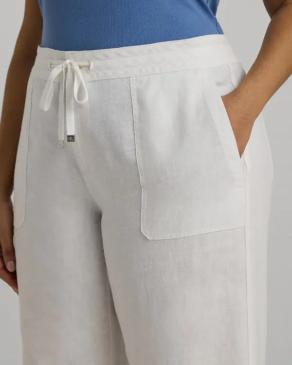 Ralph Lauren Plus Linen Drawcord Pants