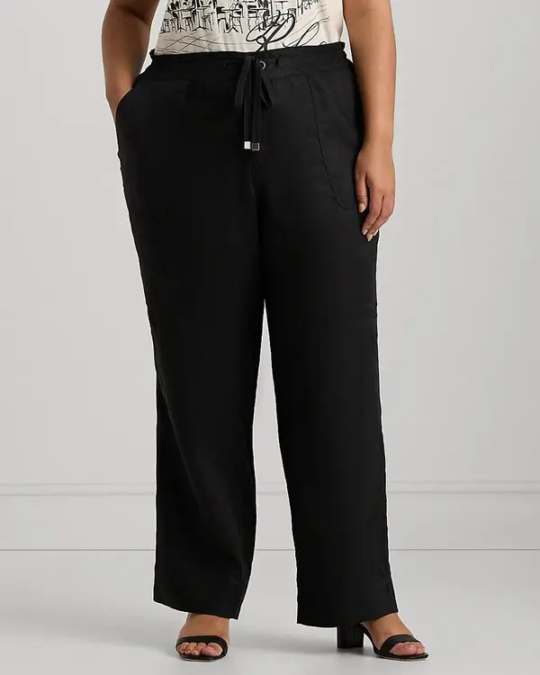 Ralph Lauren Plus Wide Leg Linen Pants