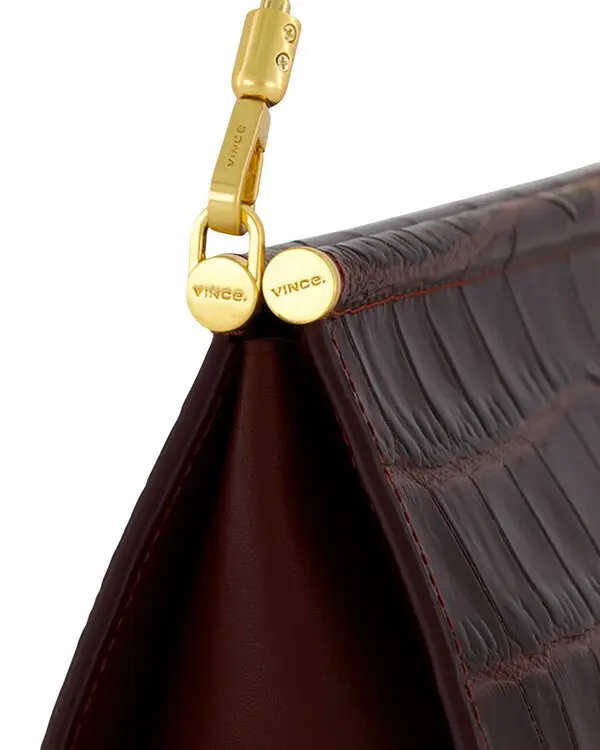Vince Double Bar Embossed Leather Clutch
