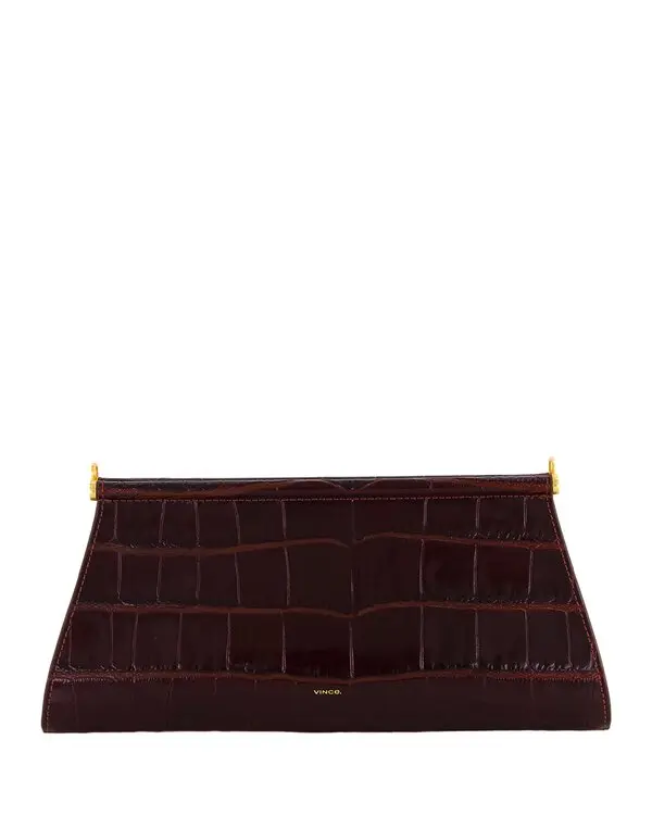 Vince Double Bar Embossed Leather Clutch