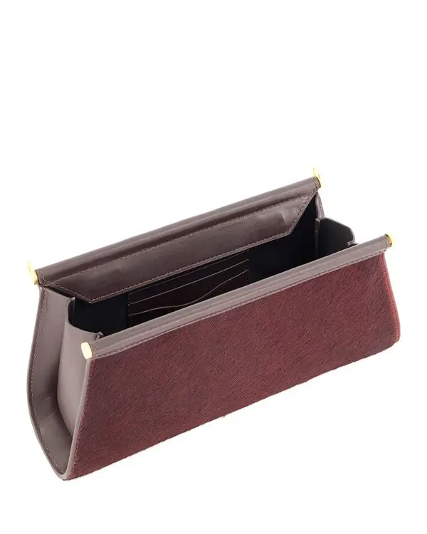 Vince Isolde Double Bar Calf Hair Clutch - Plum