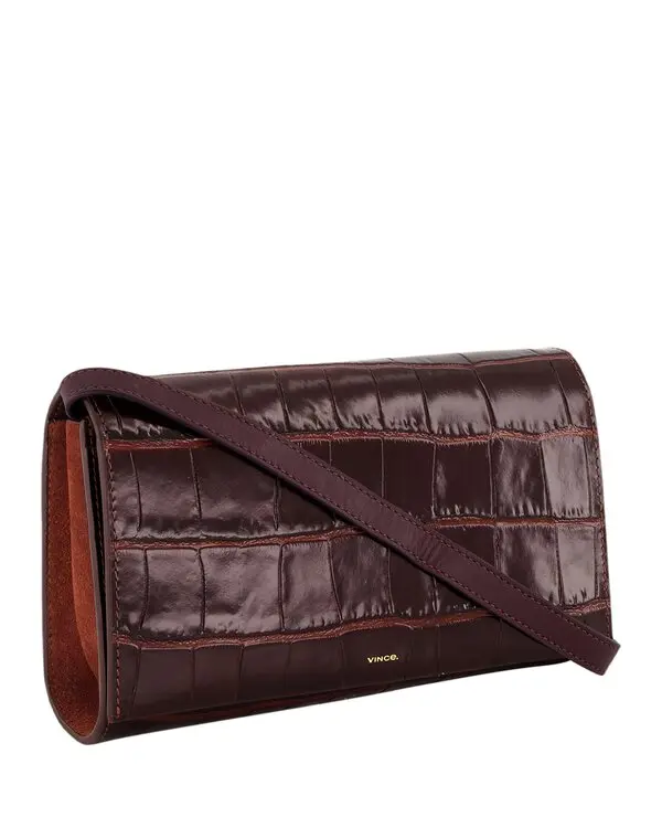 Vince Athene Embossed Leather Wallet Crossbody