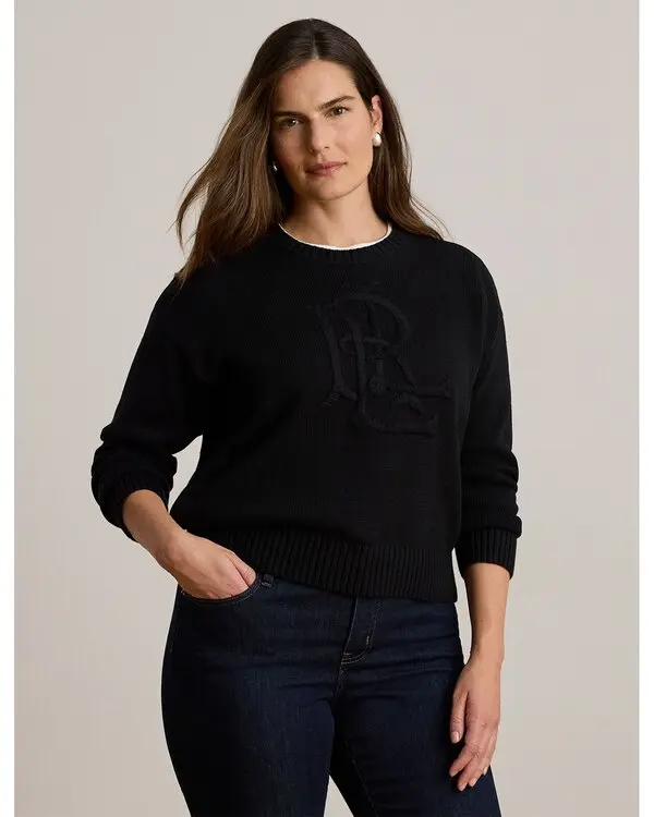 Ralph Lauren Combed Cotton Embroidered Logo Sweater