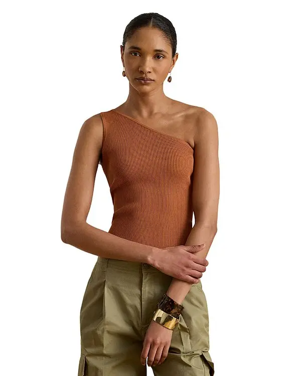 Ralph Lauren Rib Knit One Shoulder Sweater