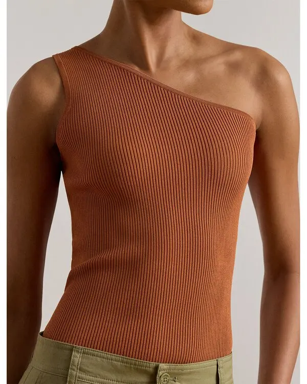 Ralph Lauren Rib Knit One Shoulder Sweater