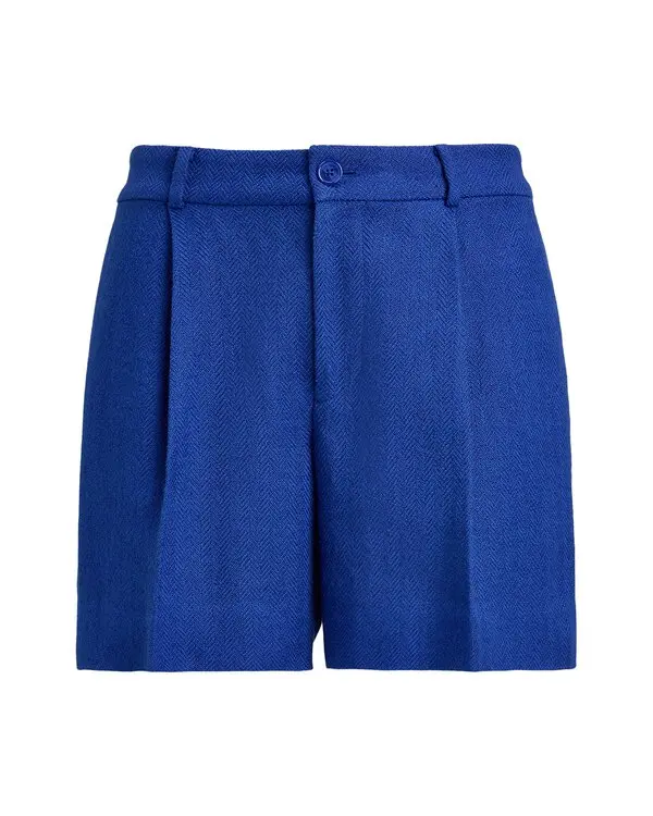 Ralph Lauren Pleated Linen Cotton Herringbone Shorts