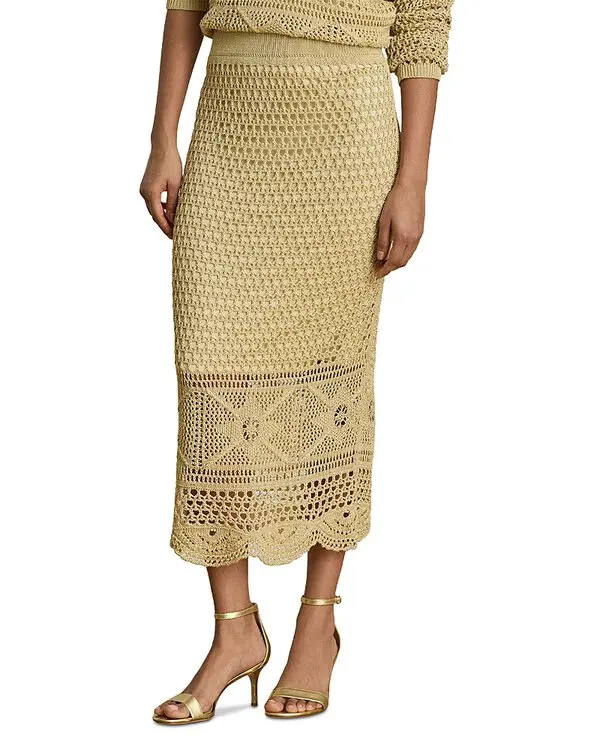 Ralph Lauren Pointelle Knit Midi Skirt