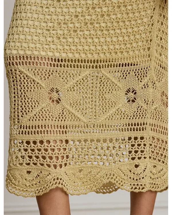 Ralph Lauren Pointelle Knit Midi Skirt