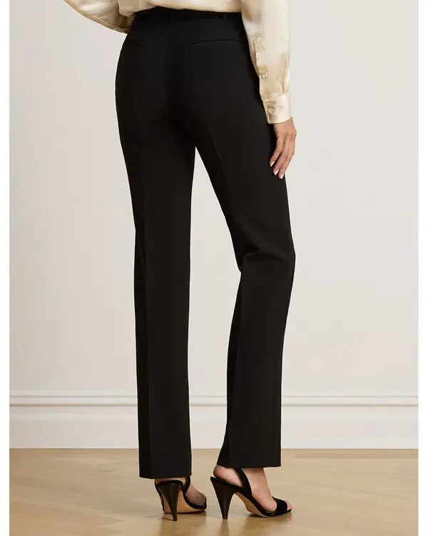 Ralph Lauren Stretch Crepe Straight Pants - Black