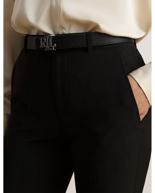 Ralph Lauren Stretch Crepe Straight Pants - Black