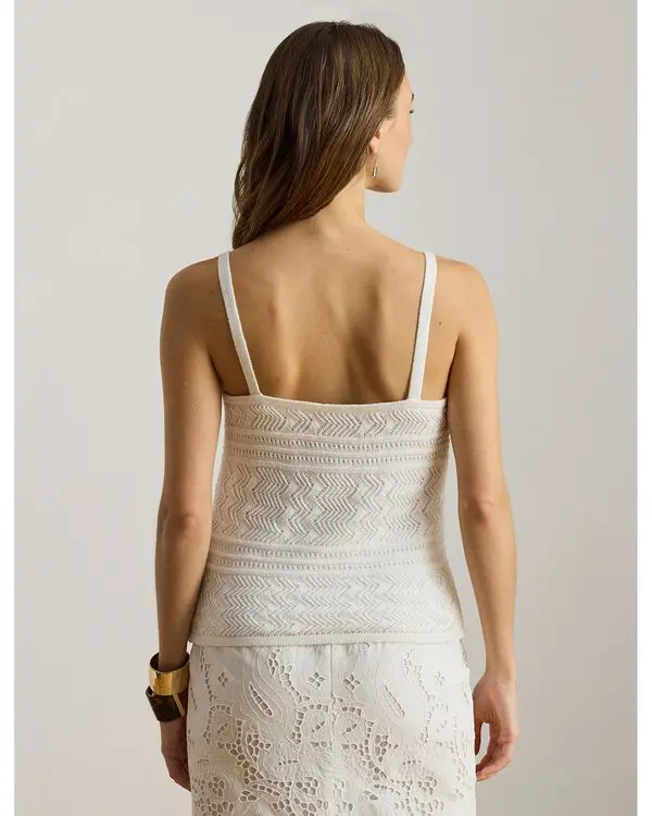 Ralph Lauren Pointelle Knit Linen-blend Sweater Tank Top