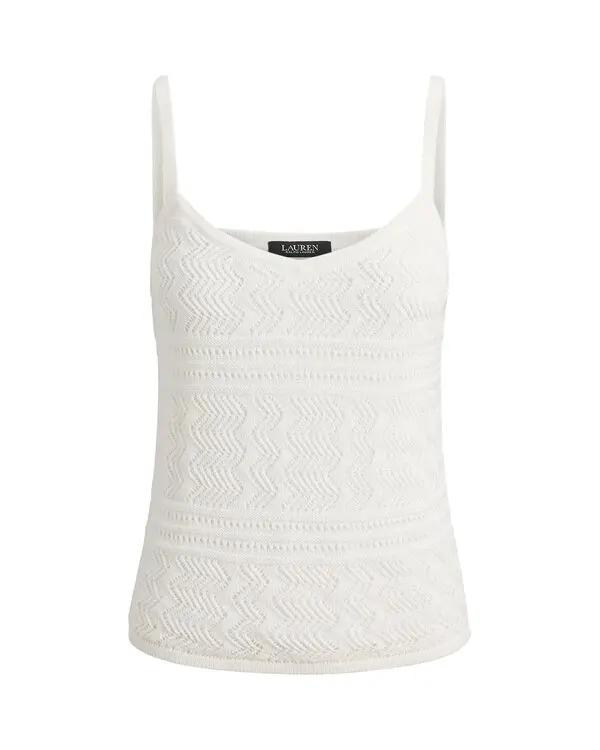 Ralph Lauren Pointelle Knit Linen-blend Sweater Tank Top
