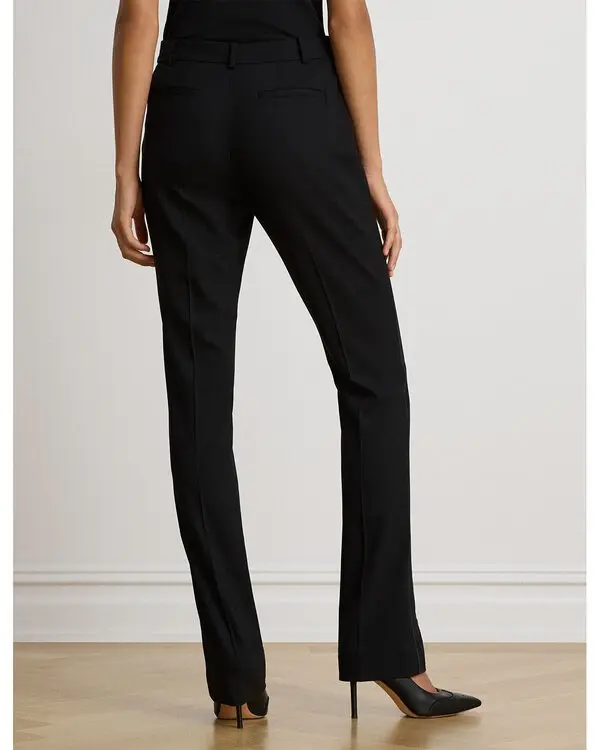 Ralph Lauren Satin Trim Crepe Straight Pants