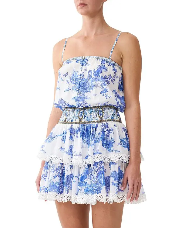 Camilla Cotton Smocked Waist Mini Dress