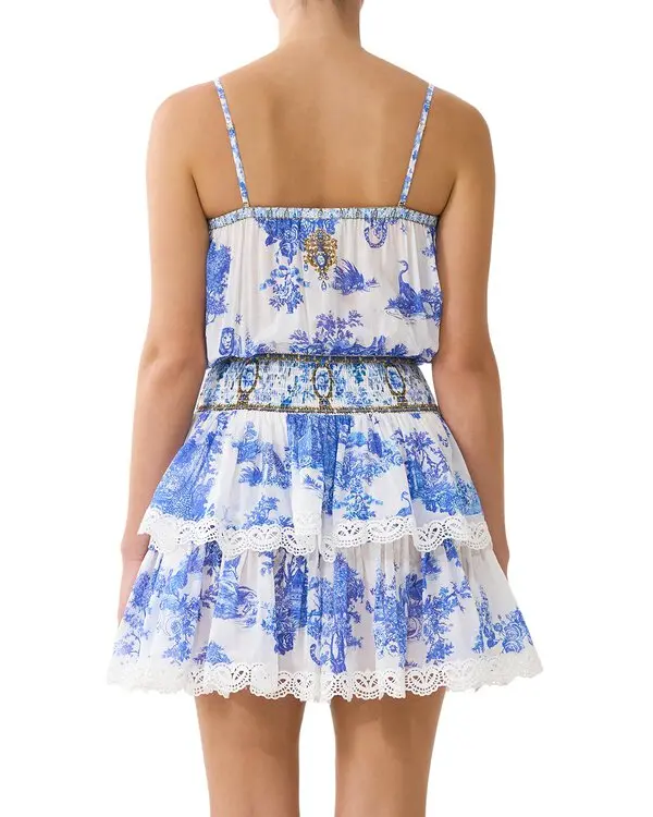 Camilla Cotton Smocked Waist Mini Dress