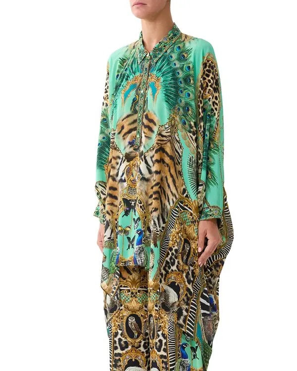 Camilla Silk Draped Back Tunic Shirt