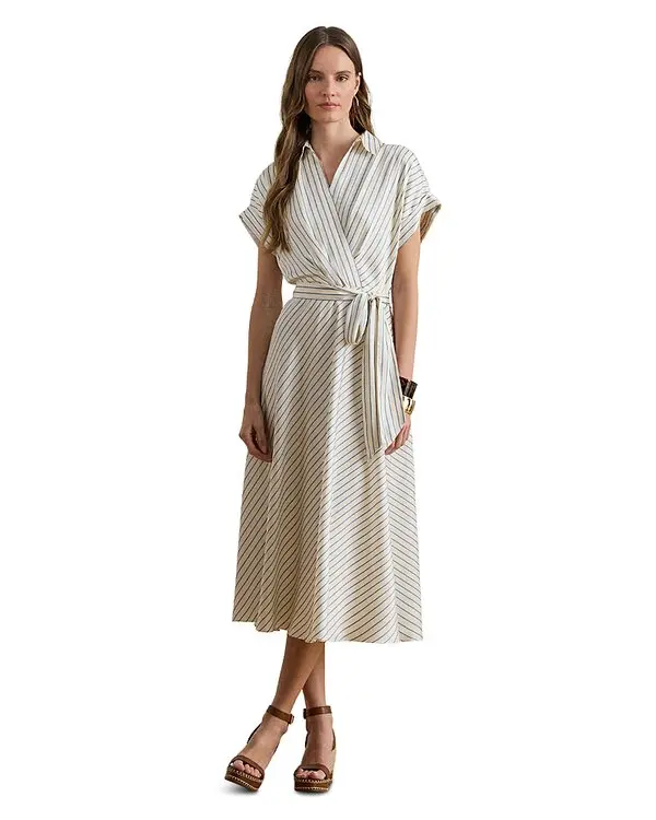 Ralph Lauren Striped Belted Twill Dress