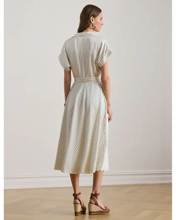 Ralph Lauren Striped Belted Twill Dress