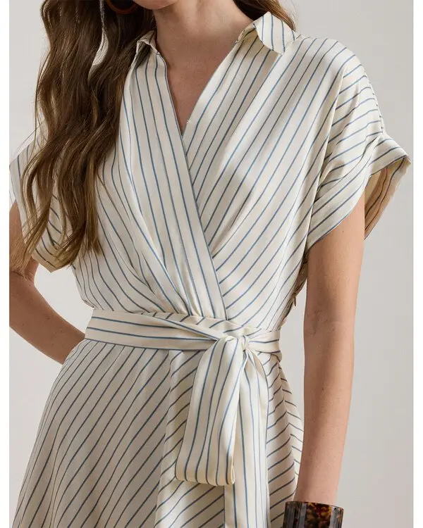 Ralph Lauren Striped Belted Twill Dress
