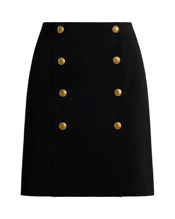 Ralph Lauren Double Breasted Sable Wrap Mini Skirt