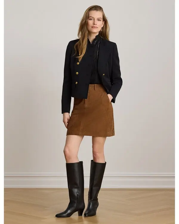 Ralph Lauren Double Breasted Sable Crepe Jacket