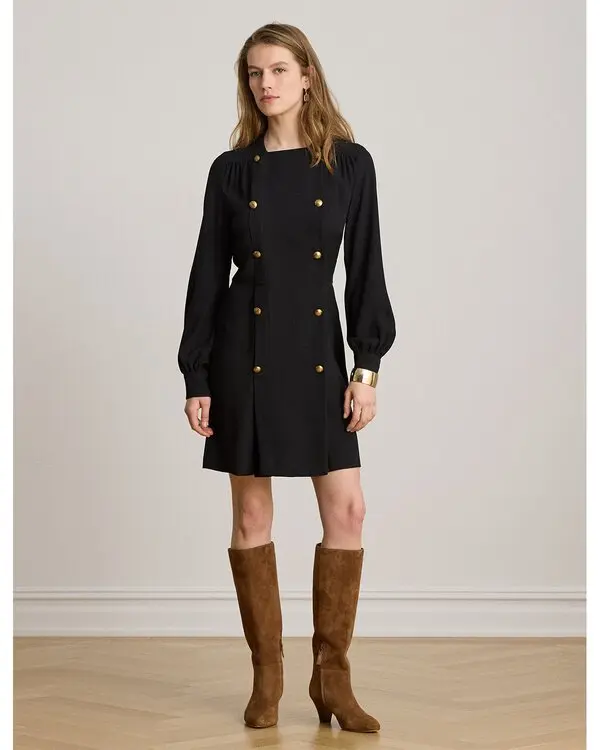 Ralph Lauren Double Breasted Georgette Dress