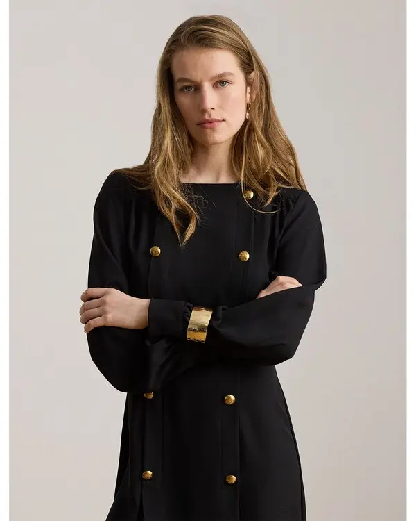 Ralph Lauren Double Breasted Georgette Dress
