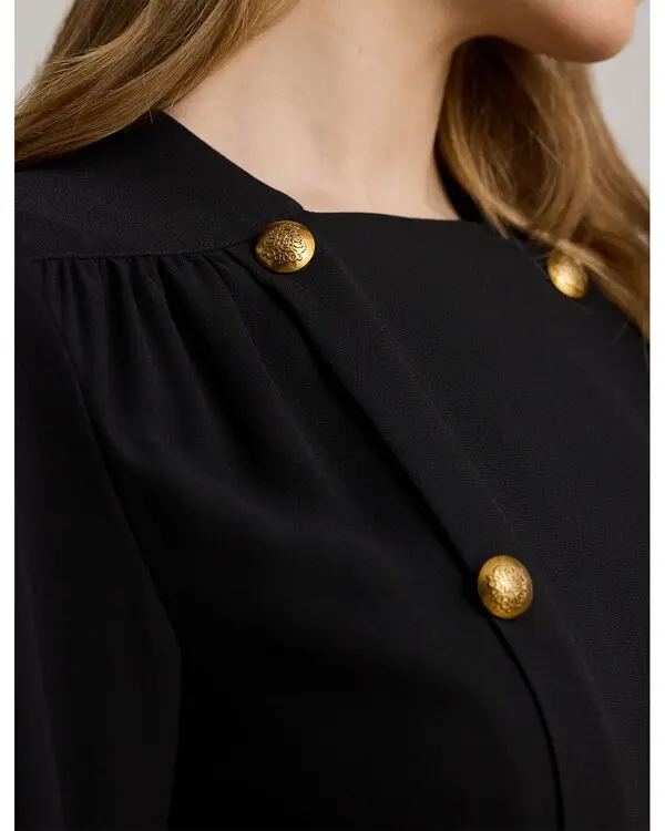 Ralph Lauren Double Breasted Georgette Dress