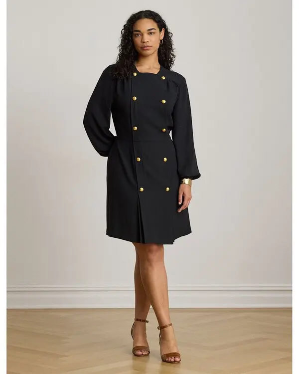 Ralph Lauren Double Breasted Georgette Dress