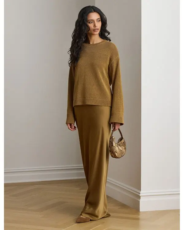 Ralph Lauren Satin Charmeuse Maxi Skirt