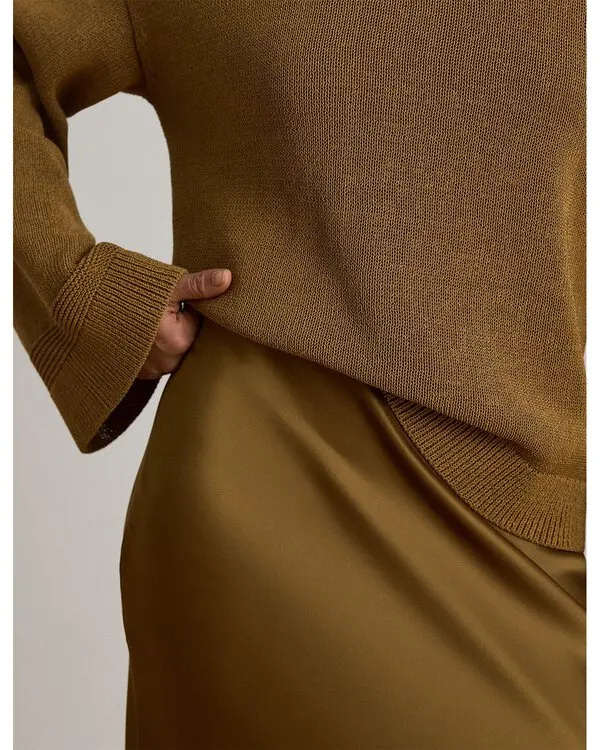 Ralph Lauren Satin Charmeuse Maxi Skirt
