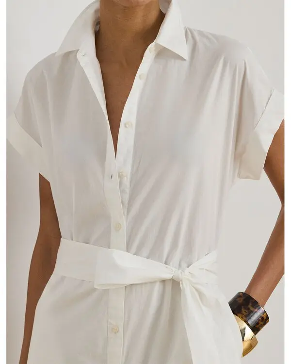 Ralph Lauren Eyelet Broadcloth Tiered Shirtdress